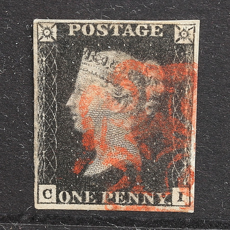 A Collection OF STAMPS, mainly a One Penny Black, Great Britain, 1840 ...