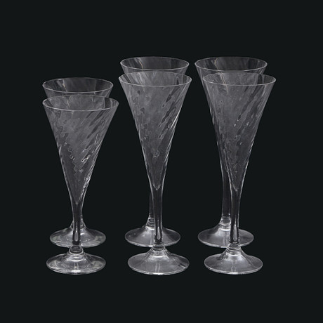 GUNNAR CYRÉN. GLAS, 4 plus 2 st, Orrefors "Helena". Glas - Serviser ...