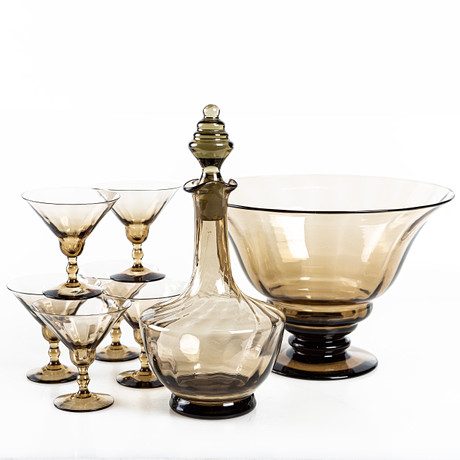 SIMON GATE. Glassware, 8 parts, Sandvik / Orrefors, 1920s. Glass ...
