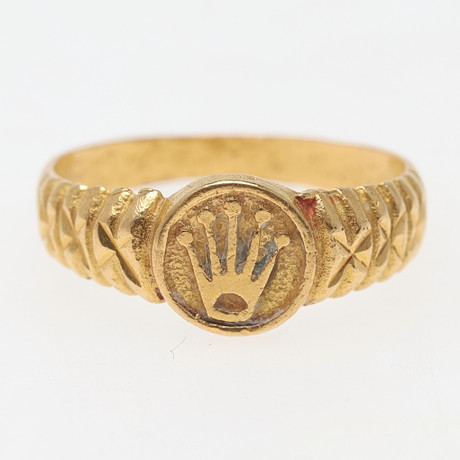 RING, 22K guld, märkt med Rolex symbol. Smycken & Ädelstenar - Ringar ...