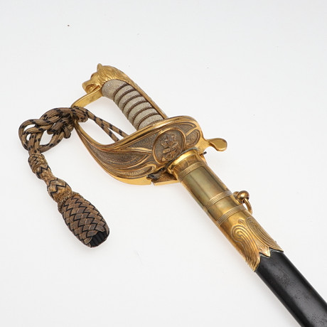 A GEORGE V NAVAL OFFICERS SWORD WITH ELIZABETH II CORONATION AND ...