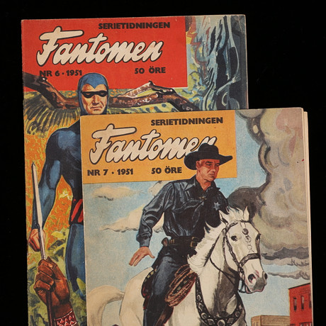FANTOMEN, serietidning, 2 st från 1951. Leksaker - Serietidningar ...
