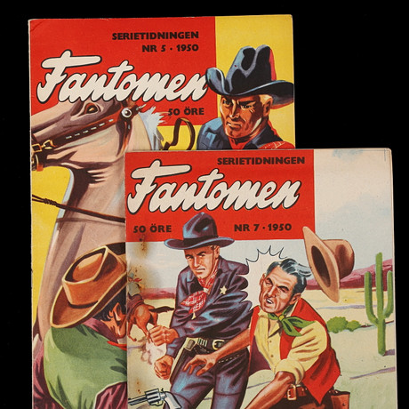 FANTOMEN, serietidning, 2 st från 1950. Leksaker - Serietidningar ...