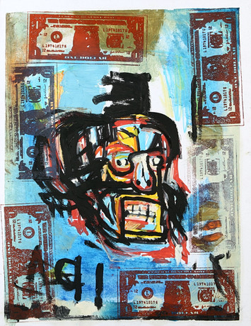 RICHARD RYAN (SVERIGE, FÖDD 1974). "Hommage à Basquiat", mixed media ...