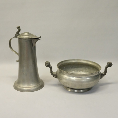 TWO PEWTER OBJECTS, 18TH/19TH CENTURY. Silver & Metals - Pewter, Brass ...