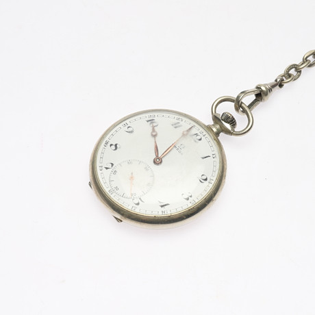 FICKUR, stål, Omega, kedja möjligen i silver. Klockor & Ur - Fickur ...