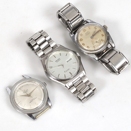 BRACELET, 3 pcs, Seiko, Itraco, Nikles, 1900s. Clocks & Watches ...