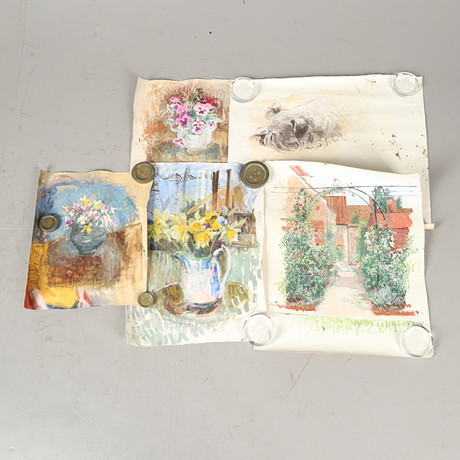 ROSEMARY DODD NEE HANBY (1926-). THE ROSE ARCH, AND FOUR OTHER UNFRAMED ...