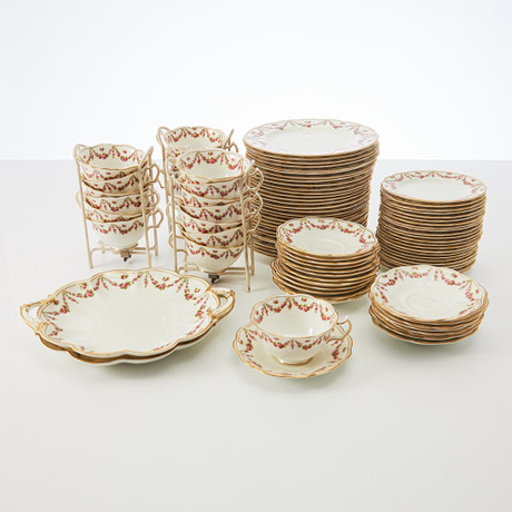 HARRODS, tea set, 74 dlr, porcelain, England, decoration of festoons ...