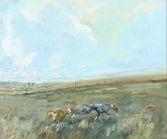 MICHAEL LYNE (1912-1989). HARE COURSING. Konst - Teckningar - Auctionet
