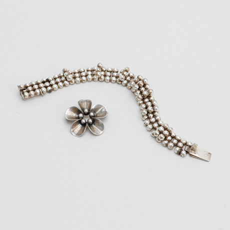 ARMBAND samt BROSCH, John Lauritzen och Niels Erik Frohm. Smycken ...