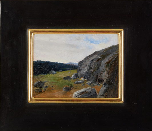 KONRAD SIMONSSON (1843-1911). Landskap med klippor, signerad K ...