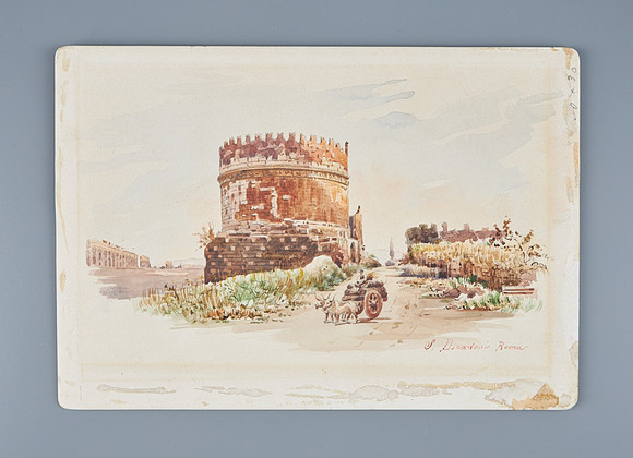 STEFANO DONADONI (1844-1911). Tomba di Cecilia Metella, Rome, signed ...