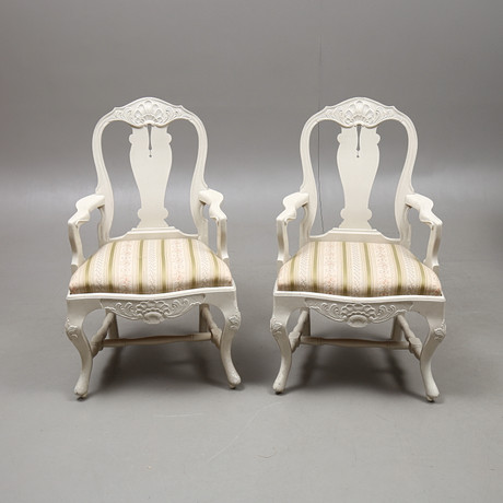 ARMCHAIRS, 1 pair, rococo style, first part of the 20th century ...