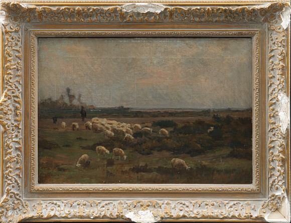 ALBERT CHARPIN. Sheep in landscape. Oil on canvas, signed. Art ...
