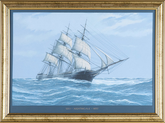 CARL HENDEL FRIBERG. "1851 Nightingale 1893", akvarell, signerad C.H ...