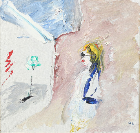 OLLE LINDGREN (1930-2018). Olja på duk, uppfodrad på pannå ...