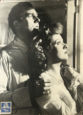 MOVIE POSTER on cardboard, scene from "Mrs. Miniver" with Greer Garson ...