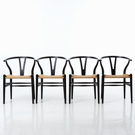 HANS J WEGNER. Stolar, 4 st, "Y-stolen", CH24, för Carl Hansen & Søn ...