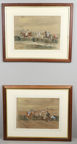 WILLIAM VERNER LONGE (1857-1924). HÄSTKAPPLÖPNING. Konst - Teckningar ...