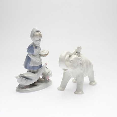 FIGURINER, 2 st, poslin, bl a Wagner & Apel, 1900-tal. Keramik ...