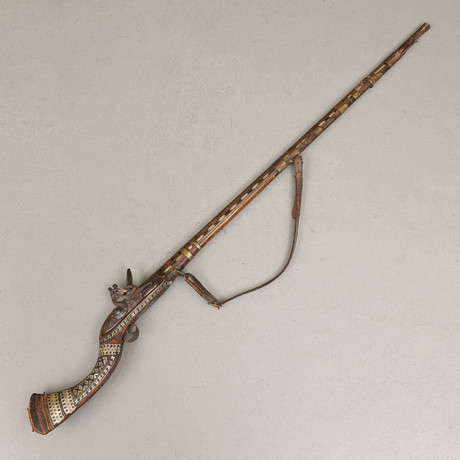 FLINT LOCK RIFLE, with accessories, (5) Morocco, late 19th century ...