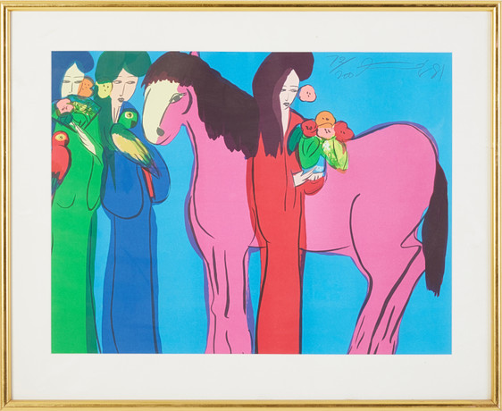 WALASSE TING. Composition, color lithograph, numbered 72/200, signed ...