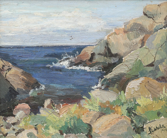 OIDENTIFIERAD KONSTNÄR. Motif from Koster, oil on canvas, signed ...