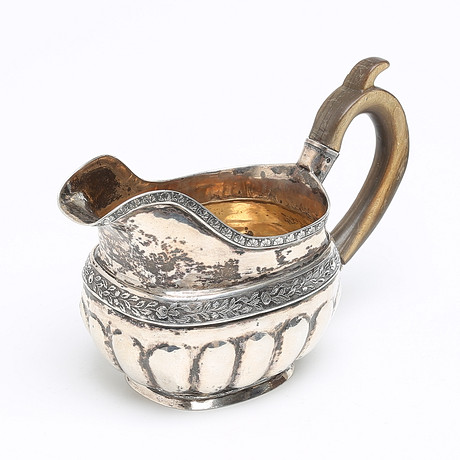 GRÄDDKANNA, silver, empire, St Petersburg 1833. Vikt ca 166 gram ...