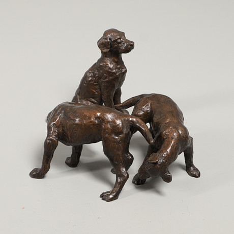 ROSEMARY COOK (BRITISH, b.1952), LABRADOR PUPPIES. Art - Sculptures ...