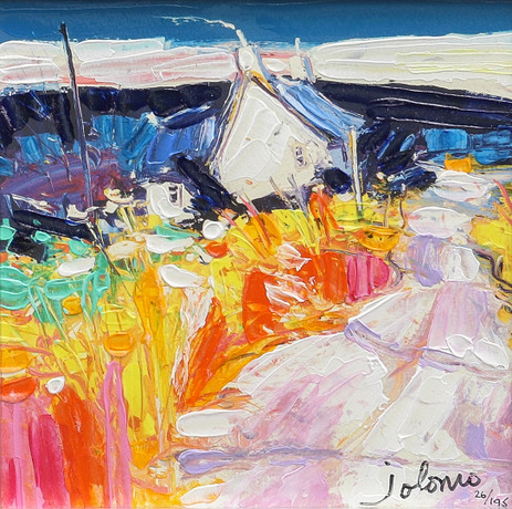 JOHN LOWRIE MORRISON OBE (JOLOMO), (SCOTTISH, B.1948). COTTAGE IN AN ...