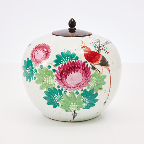 LIDS, porcelain, China, early 20th century, globular, decoration of ...