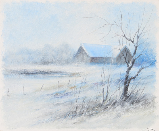 CARL JULIUS. Vinterlandskap, olja på duk, signerad C. Julius. Konst - Måleri - Auctionet