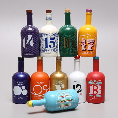 GLÖGGFLASKOR, Blossa, 10 st. Glas - Övrigt - Auctionet