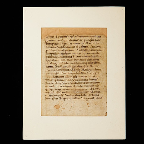 HANDSKRIVET BLAD, 1000-tal, fragment, vellum, skrift i karolingsk ...