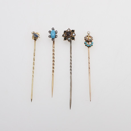 A GOLD AND GEM SET INSECT STICK PIN. Jewellery & Gemstones - Other ...