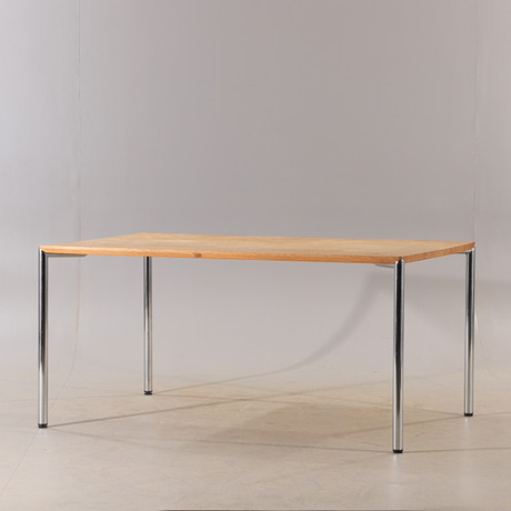 MATBORD, ek med kromade ben, 1900-/2000-tal. Möbler - Bord - Auctionet