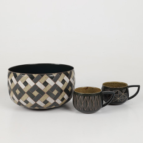 BENTE BROSBÖL HANSEN. Bowl and cup, 3 parts, ceramic, Denmark. Ceramics ...