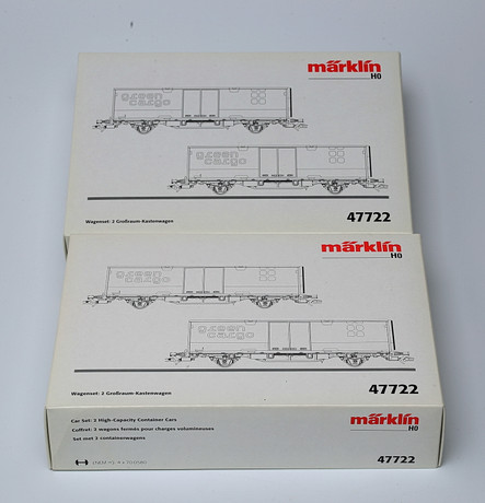 MÄRKLIN 47722 set of 4 freight wagons Green Cargo, original packaging ...