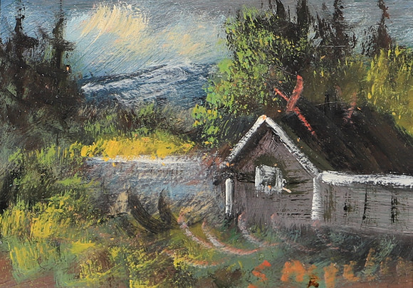 STIG ASPELIN. Landscape with houses, oil on Board, signed S. Aspelin ...