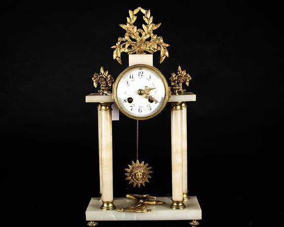 TABLE PENDULUM, early 1900s, alabaster and brass. Clocks & Watches ...