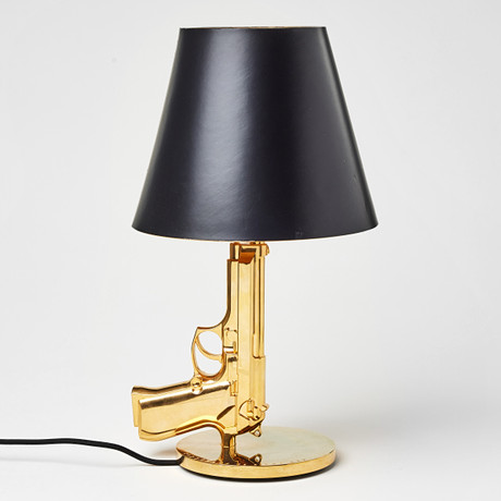 PHILIPPE STARCK. GUNS - bedside gun", guld, bordslampa, Flos, formgiven ...