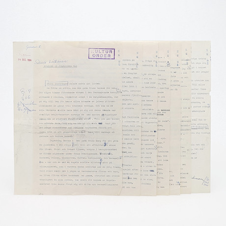 MANUSCRIPT. A SEVEN PAGE SHORT STORY MANUSCRIPT BY SARA LIDMAN BEFORE ...