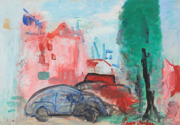 LARS HERDER. Helsingborg motif, mixed media, signed. Art - Paintings ...
