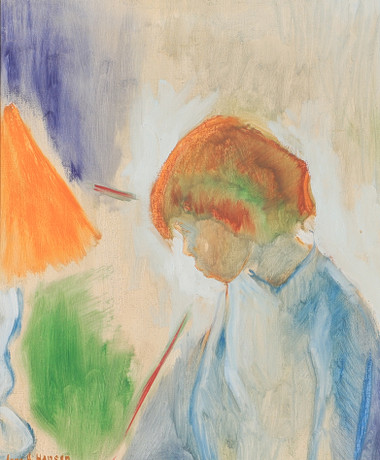 ARNE A. HANSEN. Porträtt, olja på duk, signerad. Konst - Måleri - Auctionet