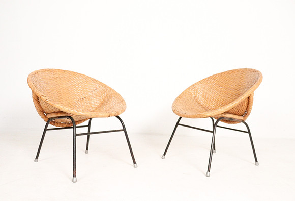 Italian round wicker chairs/cocktail chairs from the 1970s. Furniture ...