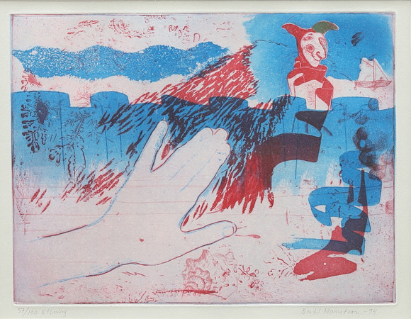 BERTIL MAURITZON. Composition, color etching, signed and dated -94. Art ...