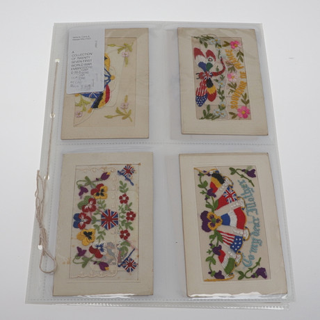 A COLLECTION OF TWENTY SEVEN FIRST WORLD WAR EMBROIDERED SILK CARDS ...