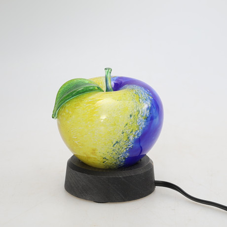 GERMANO PADOAN. Skulptur, konstglas,äpple,med belysning , Gränna ...