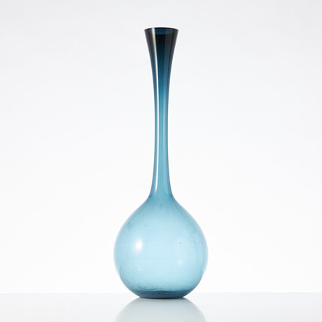 ARTHUR PERCY. Floor vase, 1960s, Gullaskruf, blue tinted glass mass ...